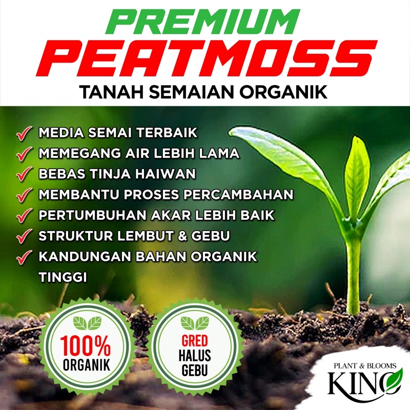 PREMIUM PEATMOSS Tanah Semaian Berkualiti Tinggi 1.5 kg/4L | Shopee ...