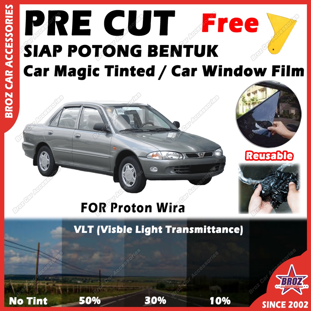 For Proton Wira Car Magic Tinted Film Solar PRECUT OEM Window DIY ...