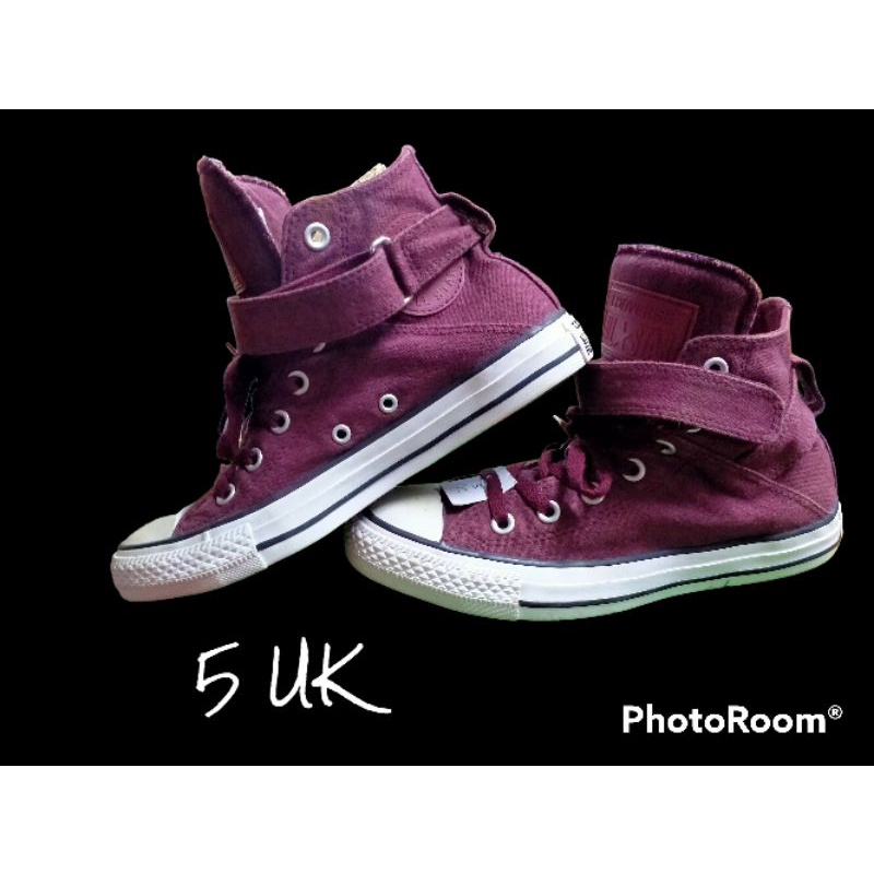 Converse Maroon High Tops With Velcro(Bundle) | Shopee Malaysia