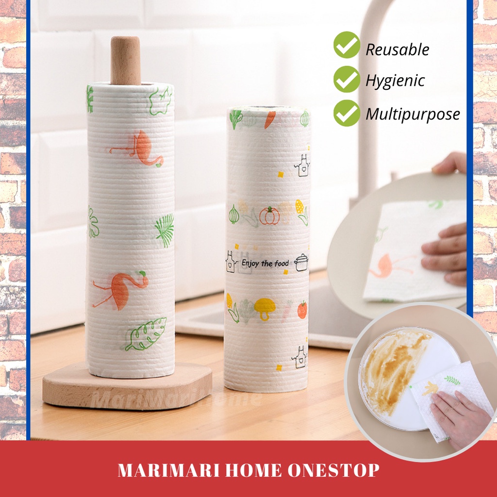 50pcs/roll Cartoon Washable Lazy Cloth Disposable Reusable Kitchen ...