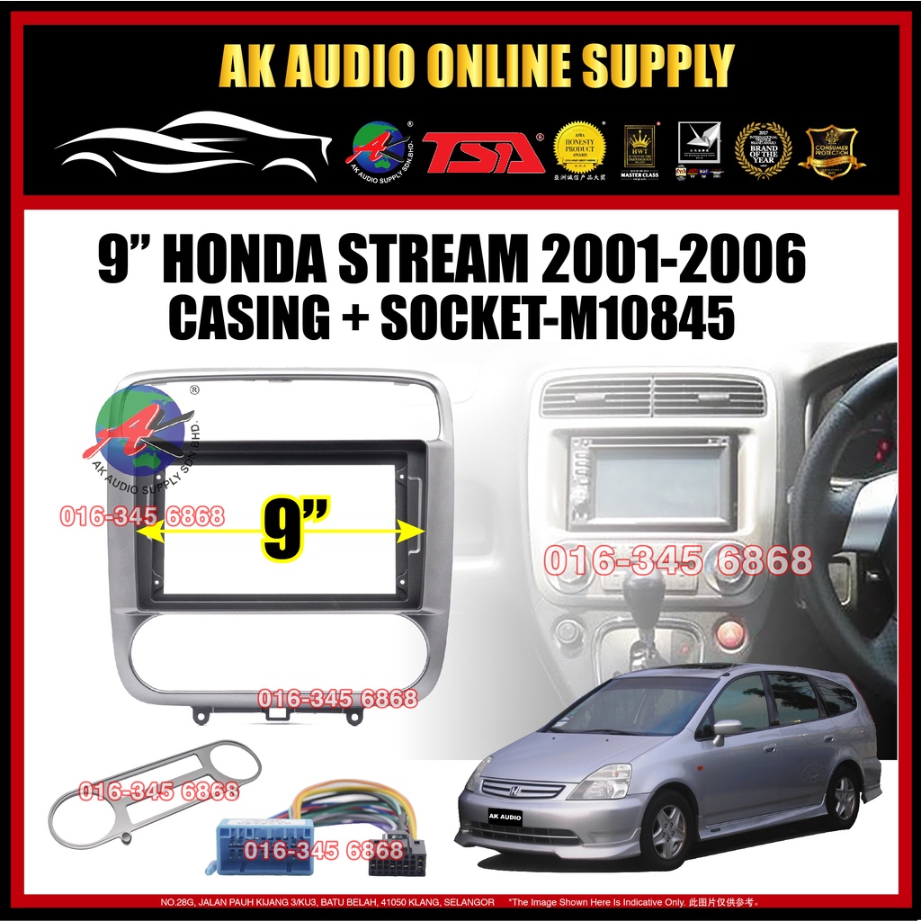 Honda Stream 2001 - 2006 Android Player 9" inch Casing + Socket ...