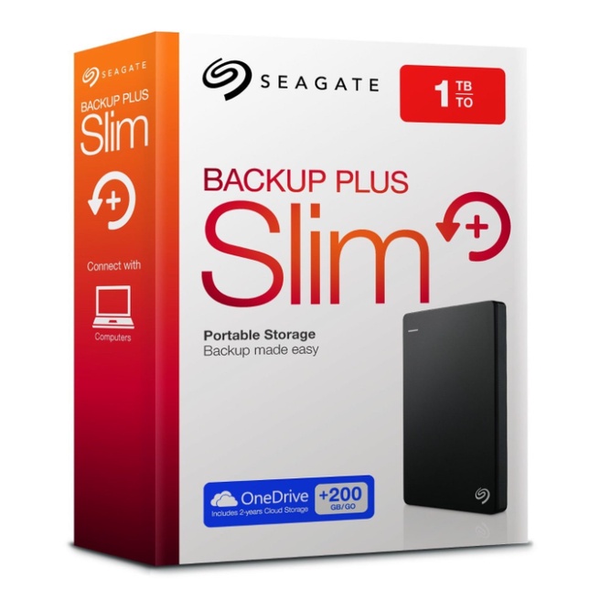 Seagate 1TB/2TB Backup Plus Slim New USB 3.0 Portable External Hard ...