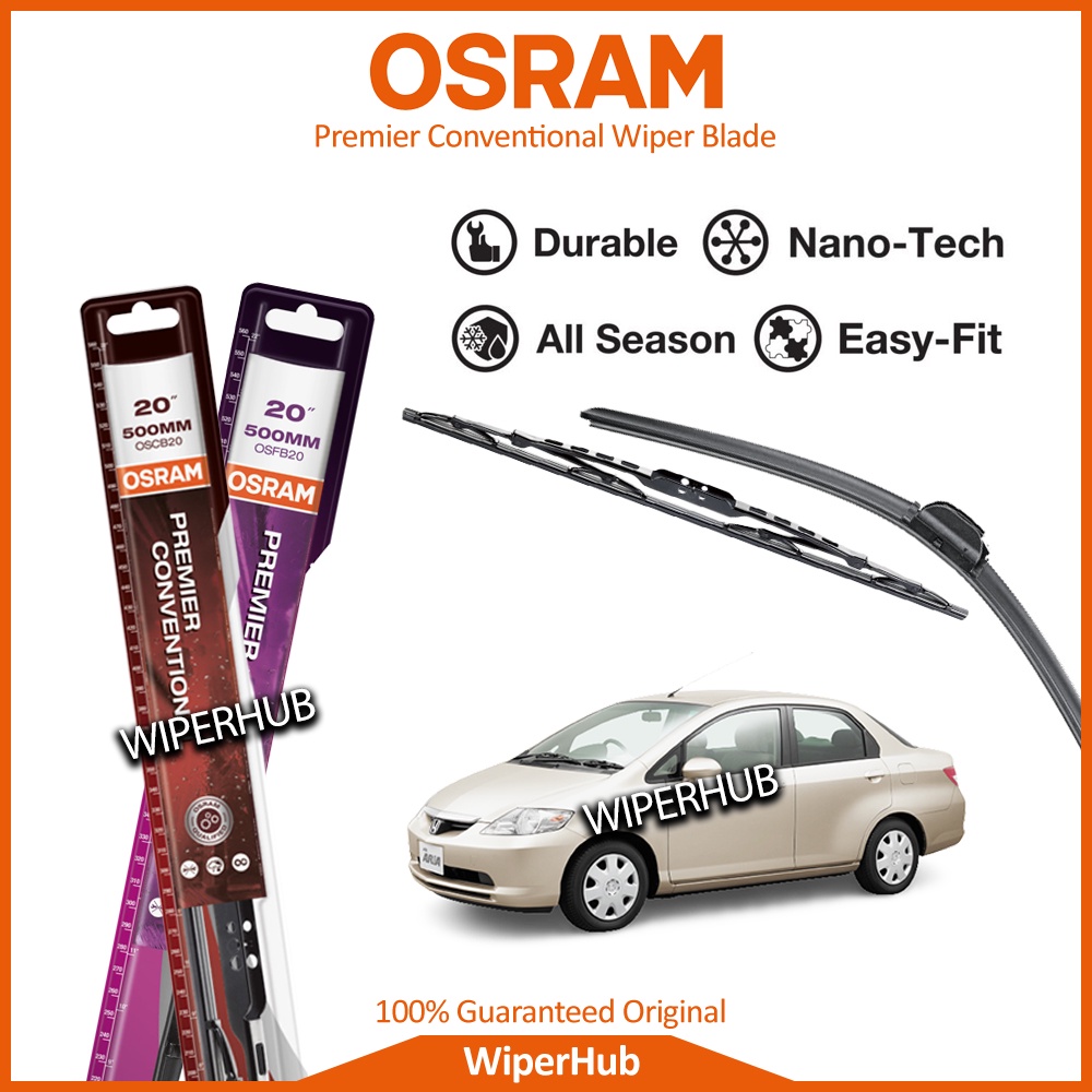 Osram Honda City (GD8) 2003-2008 Premier Conventional Flat Wiper Blade ...