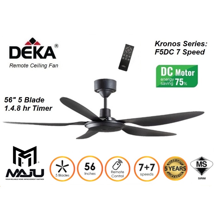 DEKA Kronos Remote Ceiling Fan / Kipas Siling F5DC 56” DC MOTOR 7 Speed ...