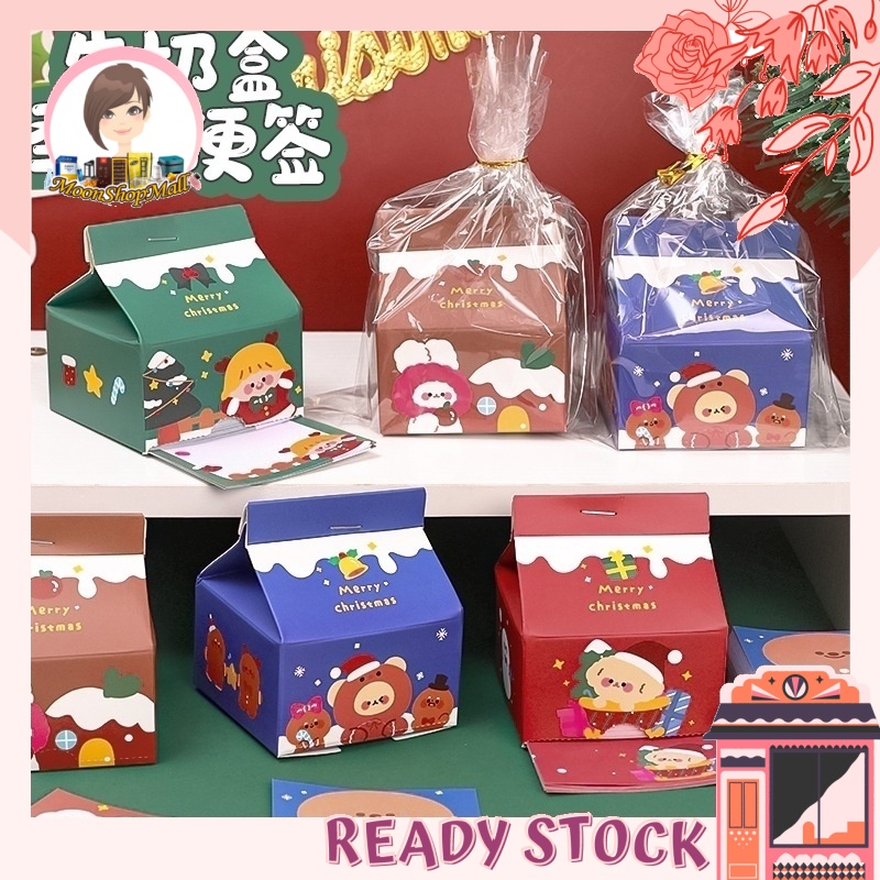 Chrismas Creative Milk Carton Memo Pad Boxed Sticky Note Set School ...