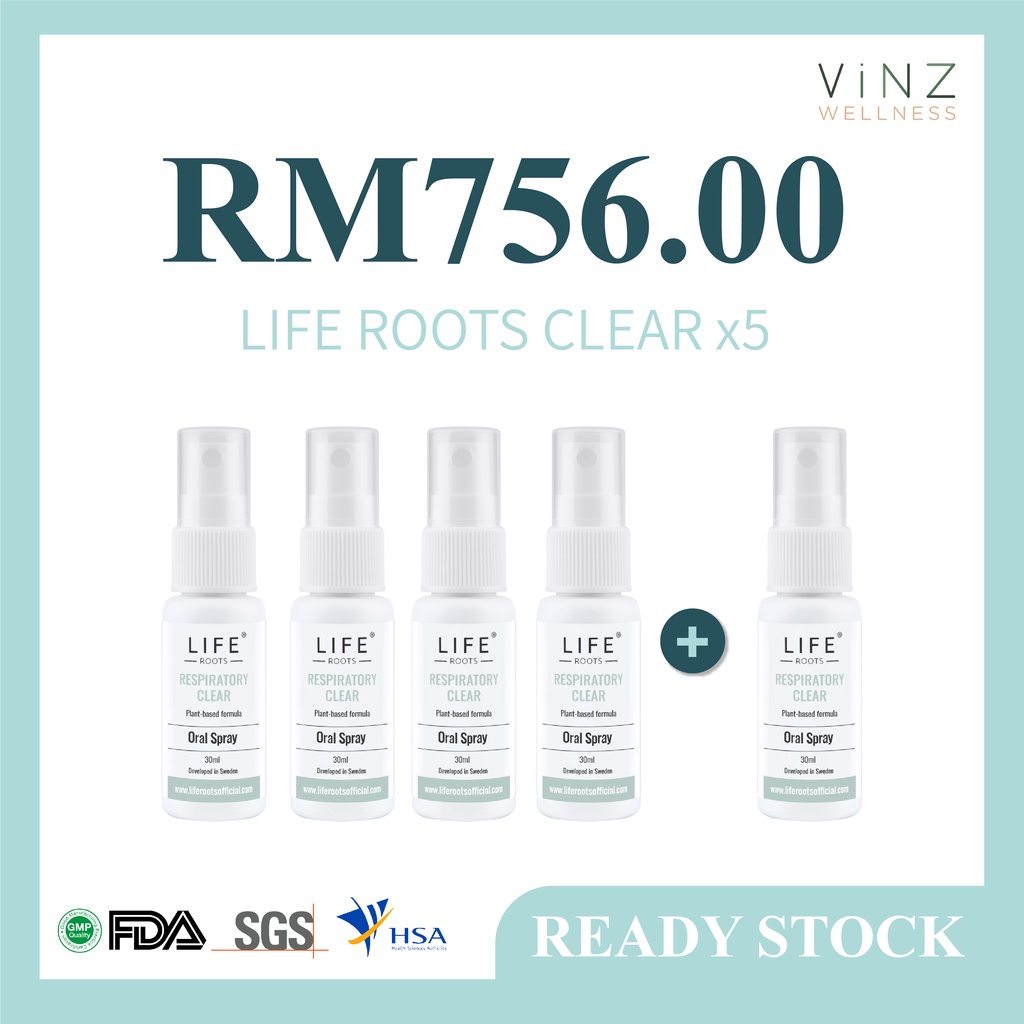 LIFE ROOTS Respiratory Clear Oral Spray (Buy 4 get 1 free) 喉咙喷剂 清肺调理 ...