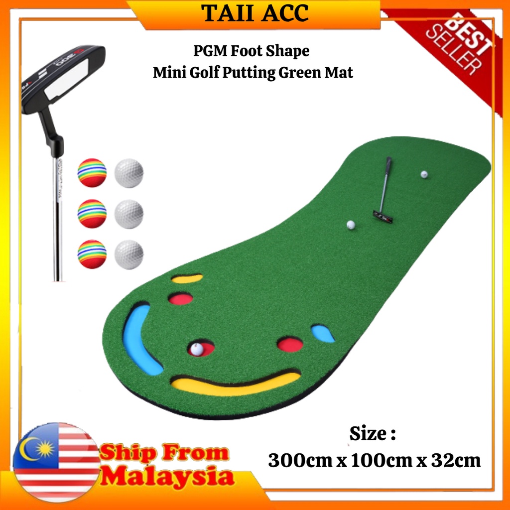 [ TAII ] PGM Foot Shape Portable Mini Golf Putting Green Mat With ...