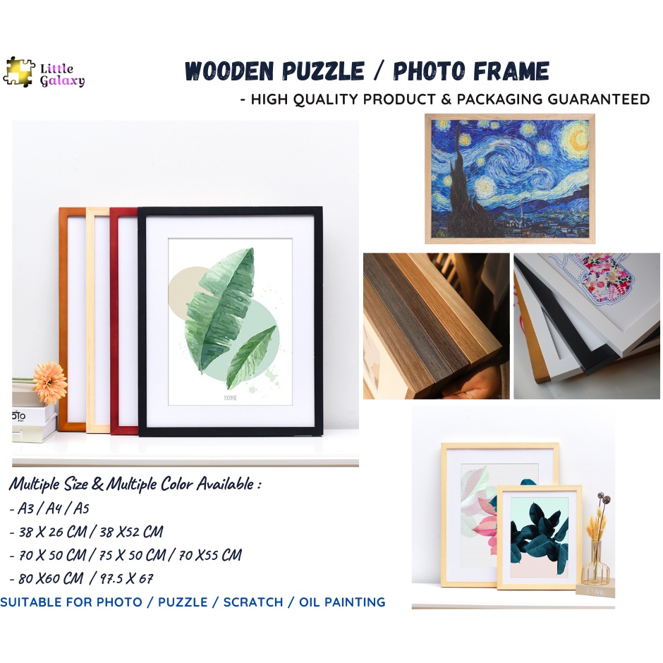 [Ready Stock][Wooden Frame]HIGH QUALITY WOODEN PUZZLE FRAME PHOTO FRAME ...