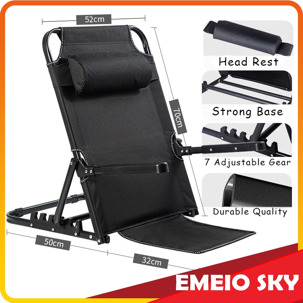 Bed Chair Portable Chair Backrest Lazy Chair Adjustable Foldable Back ...