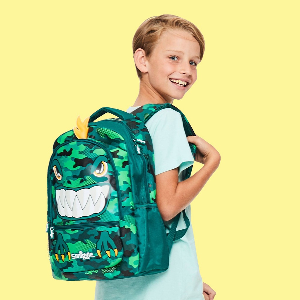 ORIGINAL AUTHENTIC GREEN DINOSAUR SMIGGLE BUDZ BACKPACK | Shopee Malaysia
