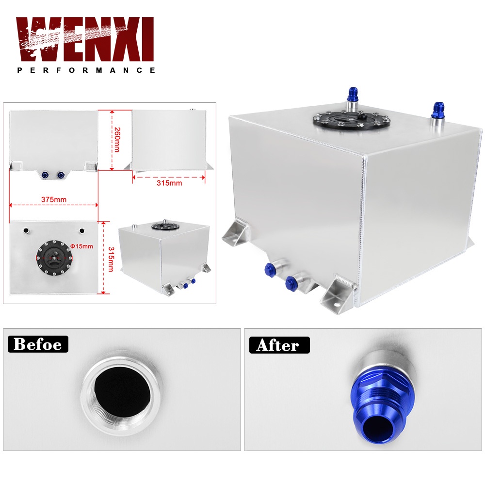 30L Aluminium Fuel Surge Tank Mirror Polished Fuel Cell Foam Inside ...