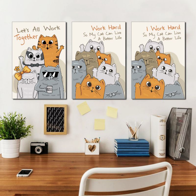 Cat Poster - MDF Board ( Poster Kucing ) Wall Decoration Poster ...