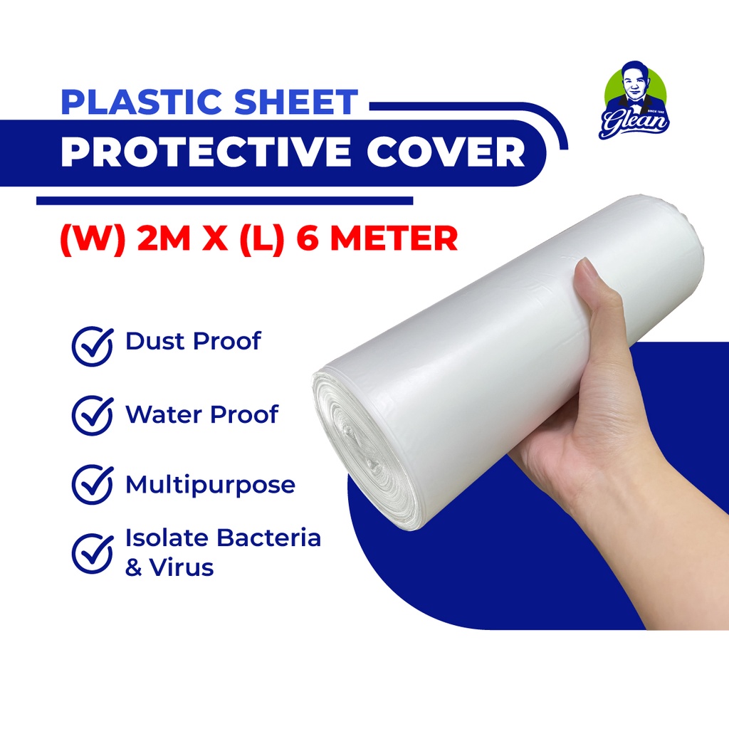 GLEAN Furniture Dust Cover Disposable Plastic Protective Film Cover ...