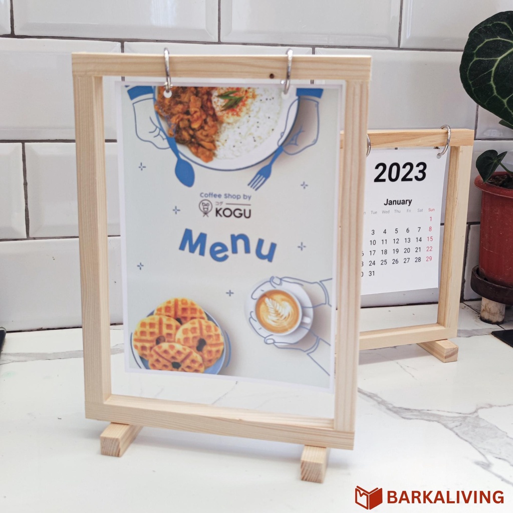 KAYU GANTUNGAN Type B Stand, Minimalist Menu Hanger, Table Number ...