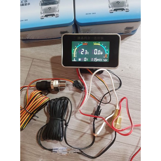 4-mode Meter Measures Voltage - Temperature - Oil - Fuel. For Cars ...