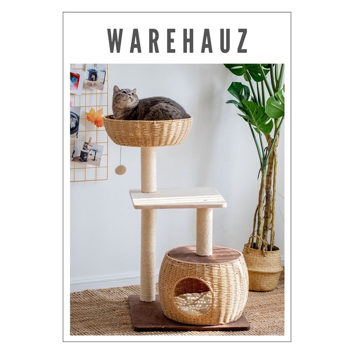 Cattail Weave Series Cat Climbing Post With Huge Basket Nap Area & Top ...