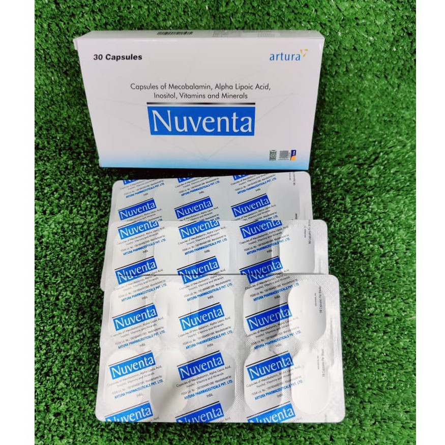 Nuventa 30 Capsules (EXP: March 2026) Mecobalamin Alpha Lipoic Acid ...