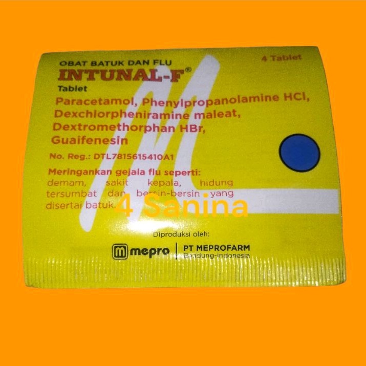 Intunal-f 1 strip of cough and flu medicine | Shopee Malaysia