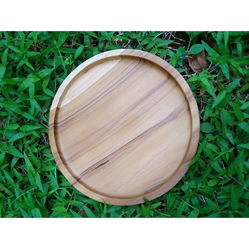KAYU Aesthetic teak wood plate | Shopee Malaysia