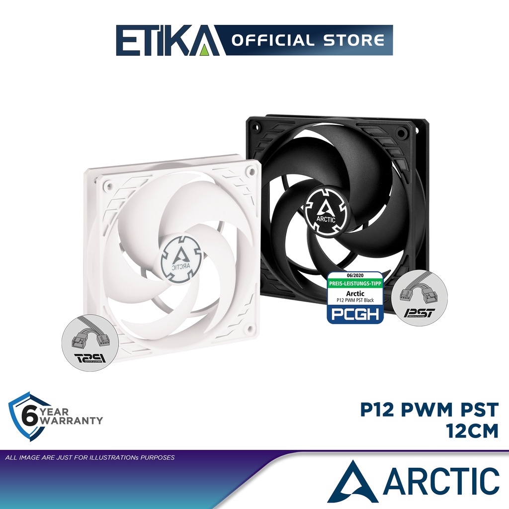 Arctic P12 PWM PST | 120mm 1800rpm Pressure-Optimised Case Fan - Black ...