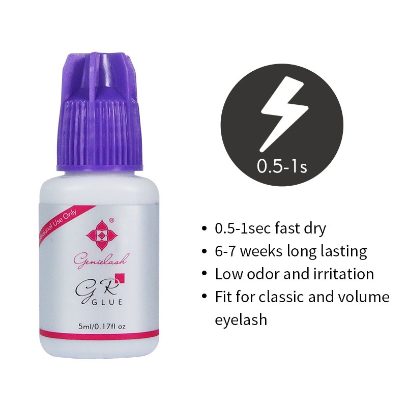 Genielash 0.5-1s Fast Drying Eyelash Extension Glue 6-7w Retention ...