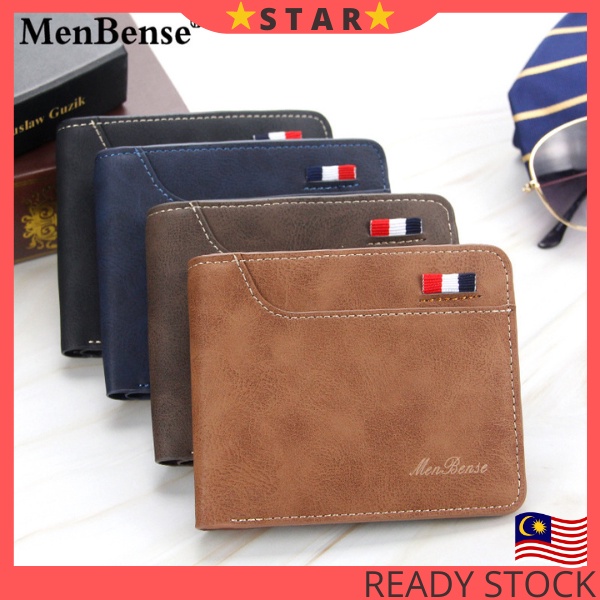 Men Wallet Short Wallet Dompet Lelaki Beg Duit Lelaki (SMW010) | Shopee ...