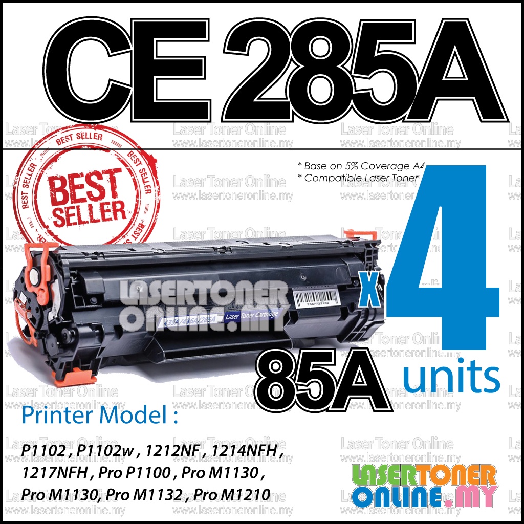 4x HP85A Compatible to HP CE285A 85A Laserjet Pro P1100 P1102 P1102W ...