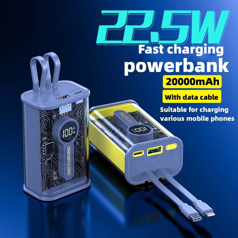 New 22.5W super fast charge 20000mAh transparent powerbank large ...