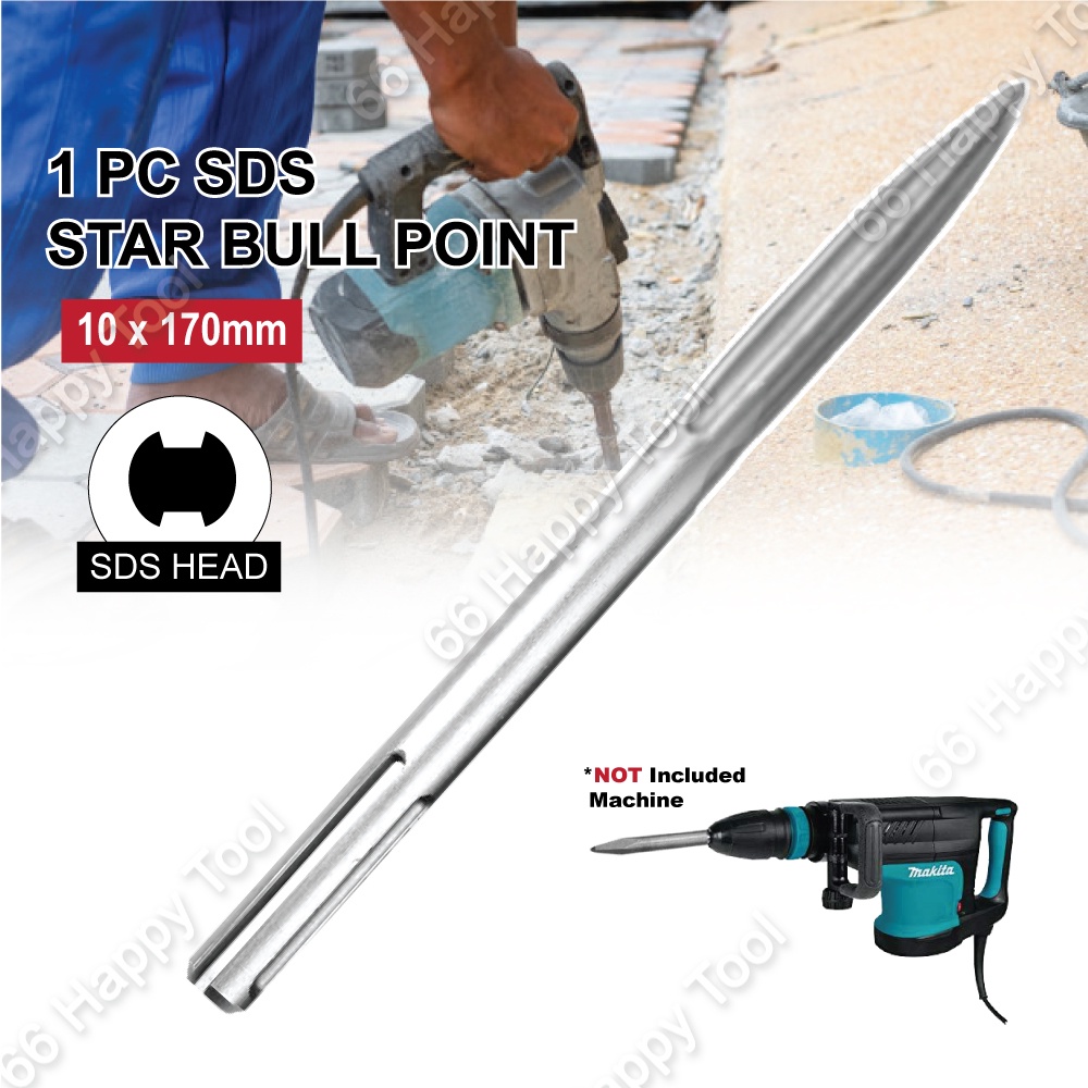 SDS Concrete Chisel Set 1pc Multipurpose Point/Flat/Scaling/Star Point ...