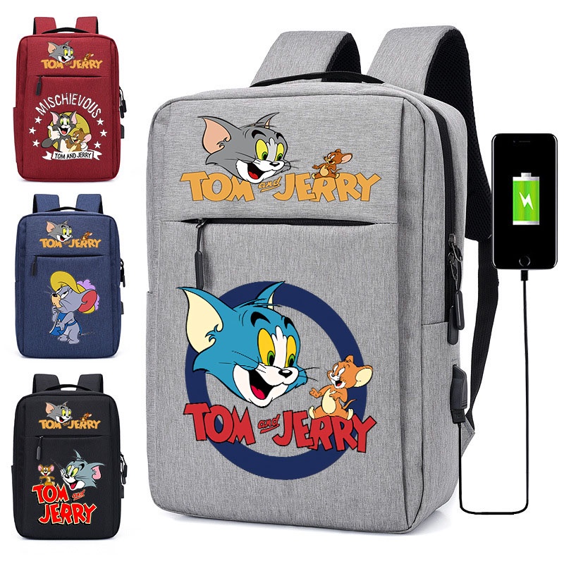 Tom and Jerry Backpack for Women Laptop Bagpack for Men Korean Bagpack ...