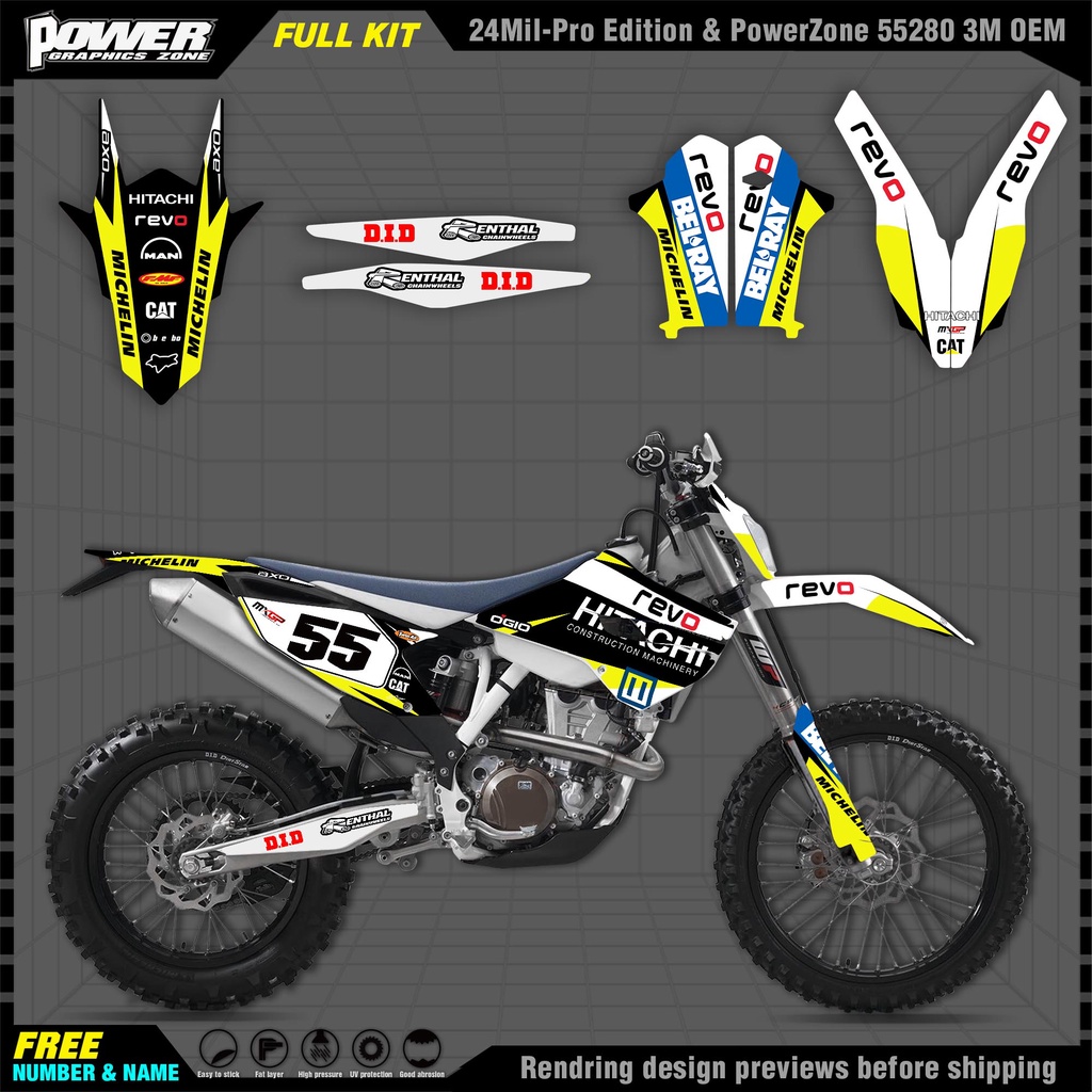 PowerZone Custom Team Graphics Decals 3M Stickers Kit For Husqvarna ...