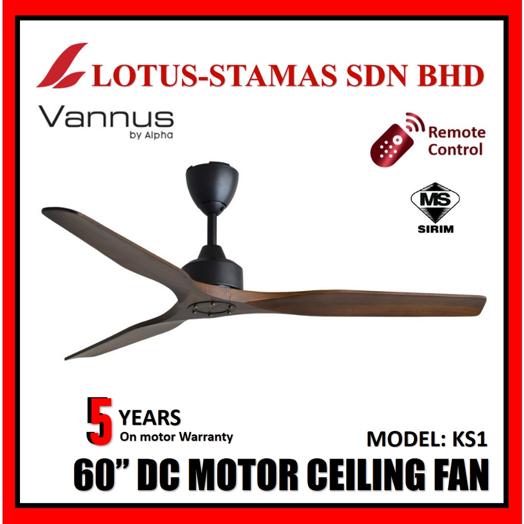 🌟FREE SHIPPING🌟 ALPHA Vannus KS1 60" 5 Speeds DC Motor Ceiling Fan ...