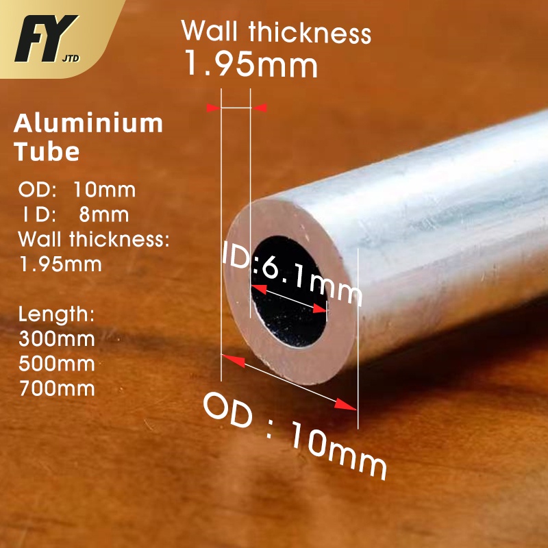 FUYI Aluminum tube ID 5.1mm 6.1mm 7.1mm 8.1mm 10.1mm alloy round tube ...