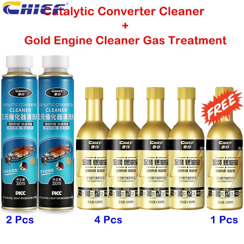 Chief 2Pcs Ternary Engine Catalytic Converter Cleaner+4Pcs Gold-loaded ...