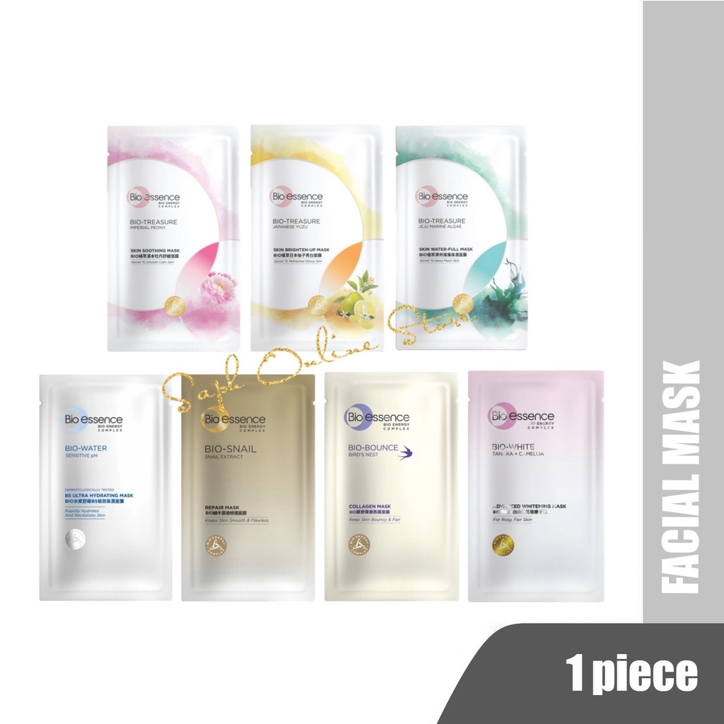 BIO-ESSENCE Facial Mask 1’s - Bio-Treasure / Bio-White / Bio-Snail ...