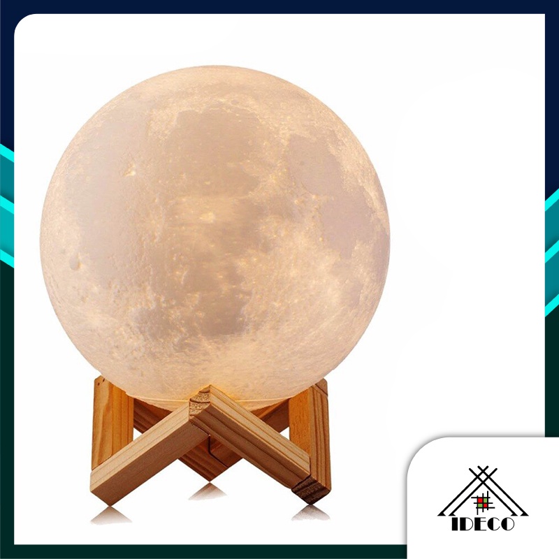 iDECO 8cm 3D LED Moon Light Lamp Lunar Light Lamp Study Lamp Bedroom ...