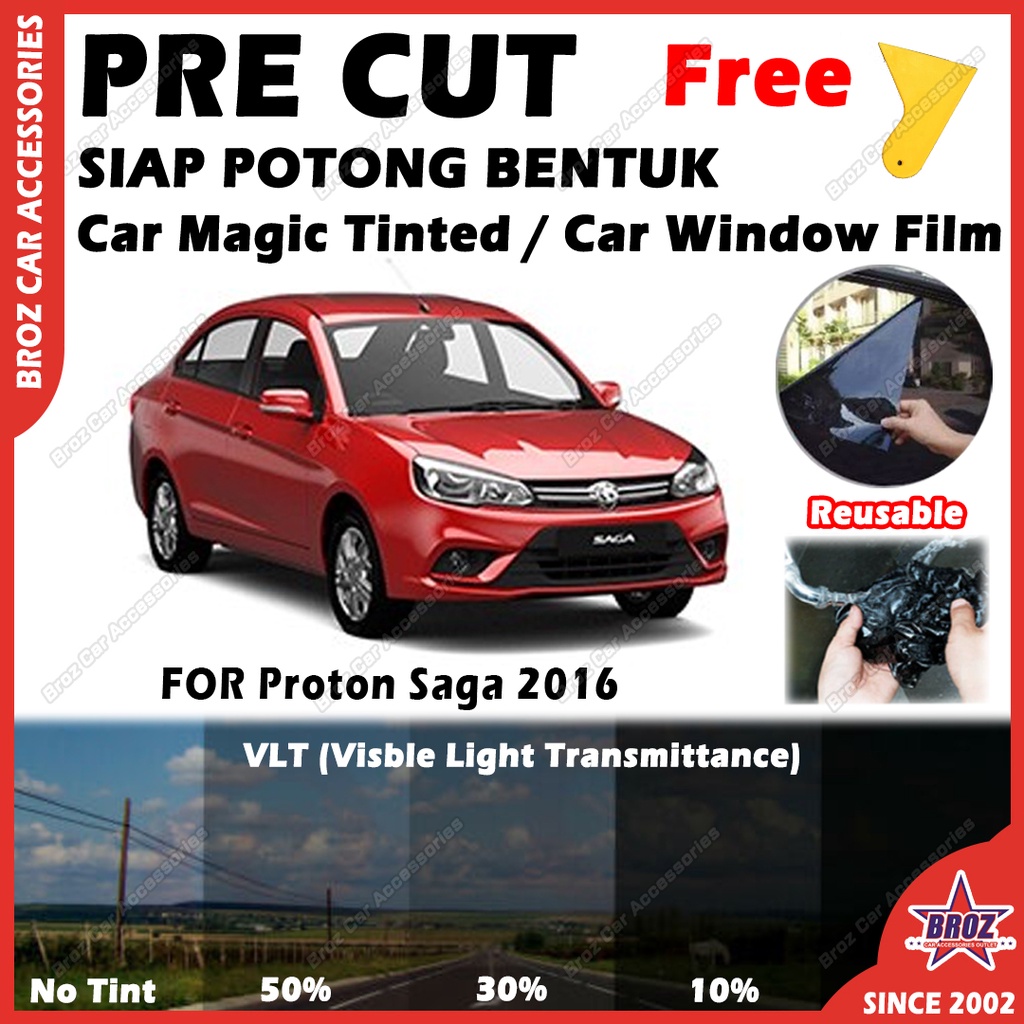 For Proton Saga 2016 Car Magic Tinted Film Solar PRECUT OEM Window DIY ...
