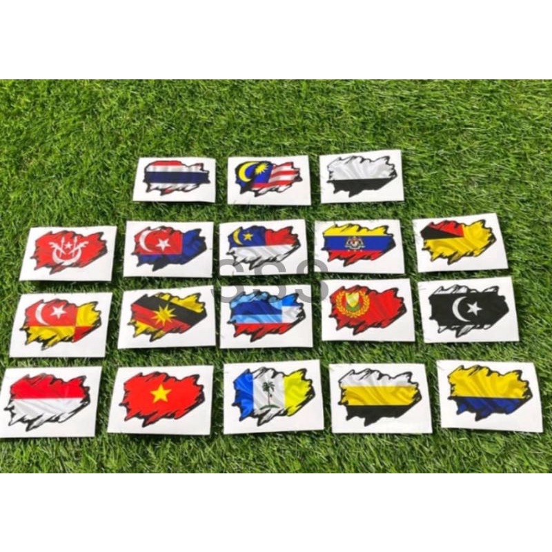 VIRAL 🔥 Sticker Flag Negeri Bendera Negara State Stiker Japan Kelantan ...