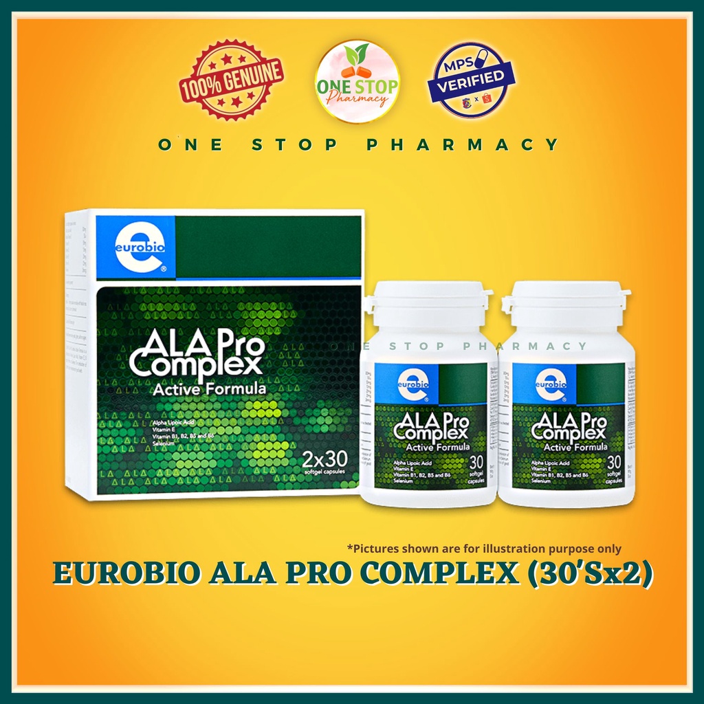 EUROBIO ALA PRO COMPLEX(30'S/2x30's)NERVE PAIN/DIABETIC PATIENT/适合神经痛 ...
