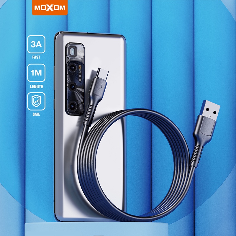 MOXOM MX-CB125 Cable USB Micro Type C Data Transmission 3A QC 3.0 Fast ...