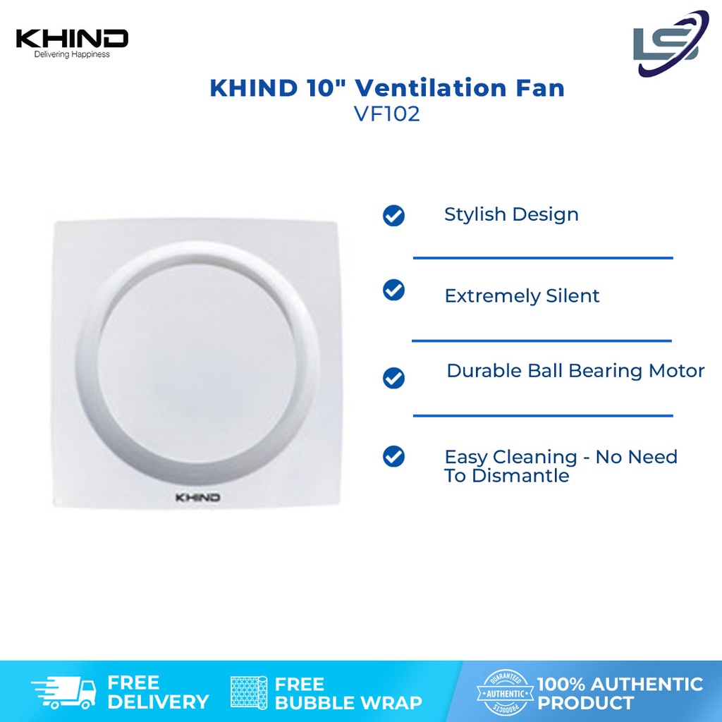 KHIND 10" Ventilation Fan VF102 | Durable Ball Bearing Motor ...