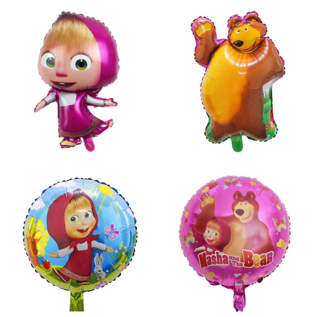 [Ready Stock] Masha and The Bear Cartoon Theme Foil Balloon Party ...
