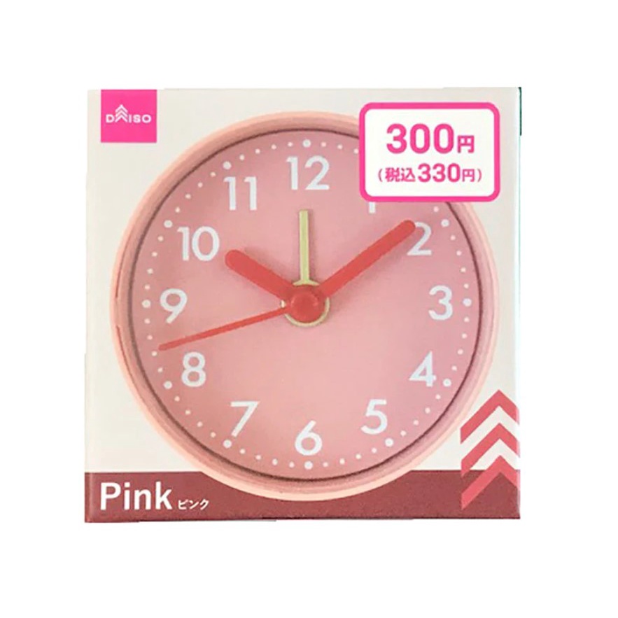 Daiso Mini Clock Round Off (White/Pink/Blue) | Shopee Malaysia