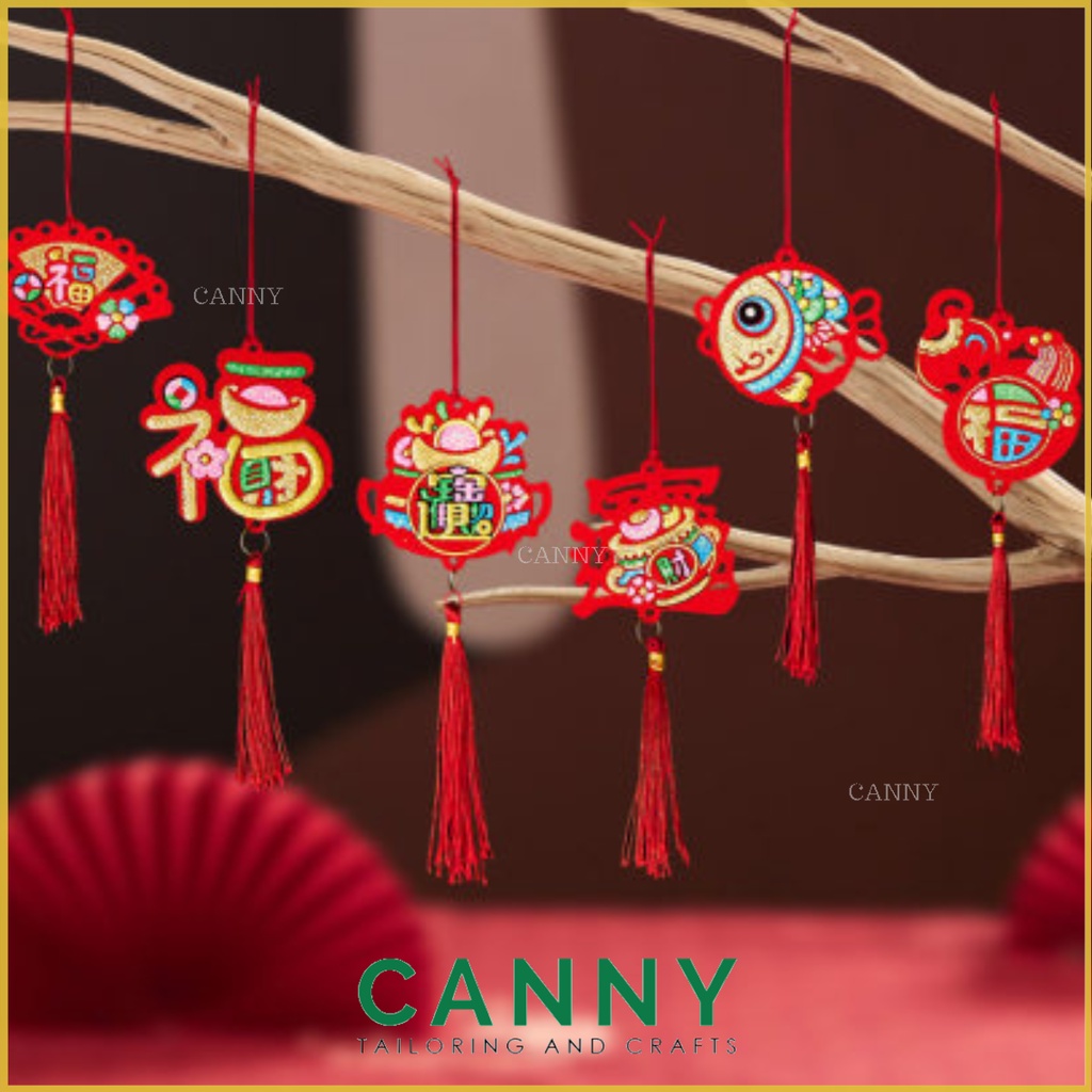 6 PCS CNY LITTLE HANGING CARD FOR DECORATION / TREE DECO / 小牌子 树装饰 ...