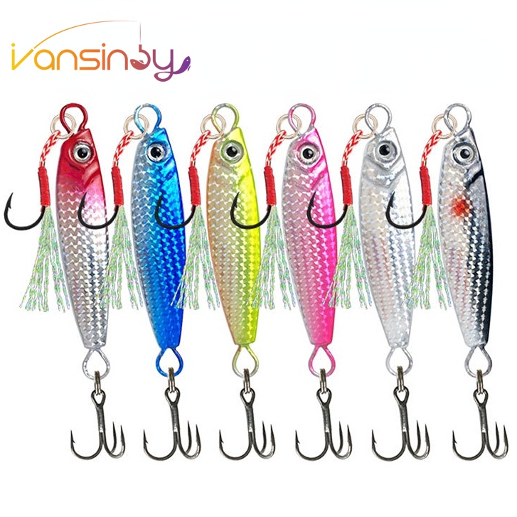 New Jigging Hook Fishing Spinner Bait 7g/10g/15g/20g/30g Laser Metal Jig Spoon Fishing Lure ...