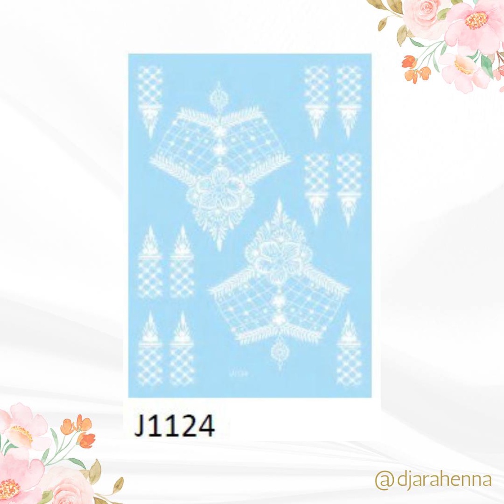(Malaysia Stock) Henna Instant White/ Lace Tattoo Stickers Waterproof ...