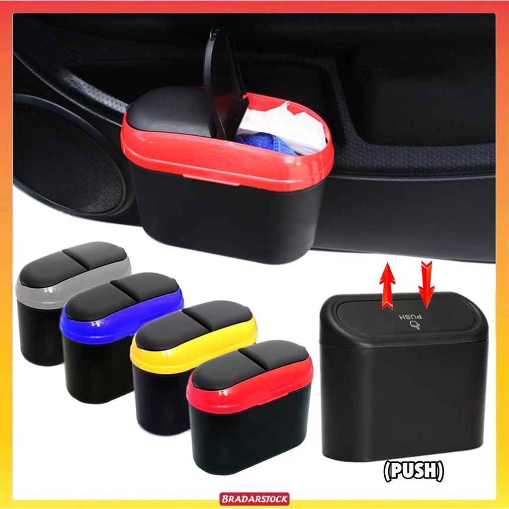 Car Trash Can Garbage Flip Lid Dustbin Organizer Auto Accessories Tong ...