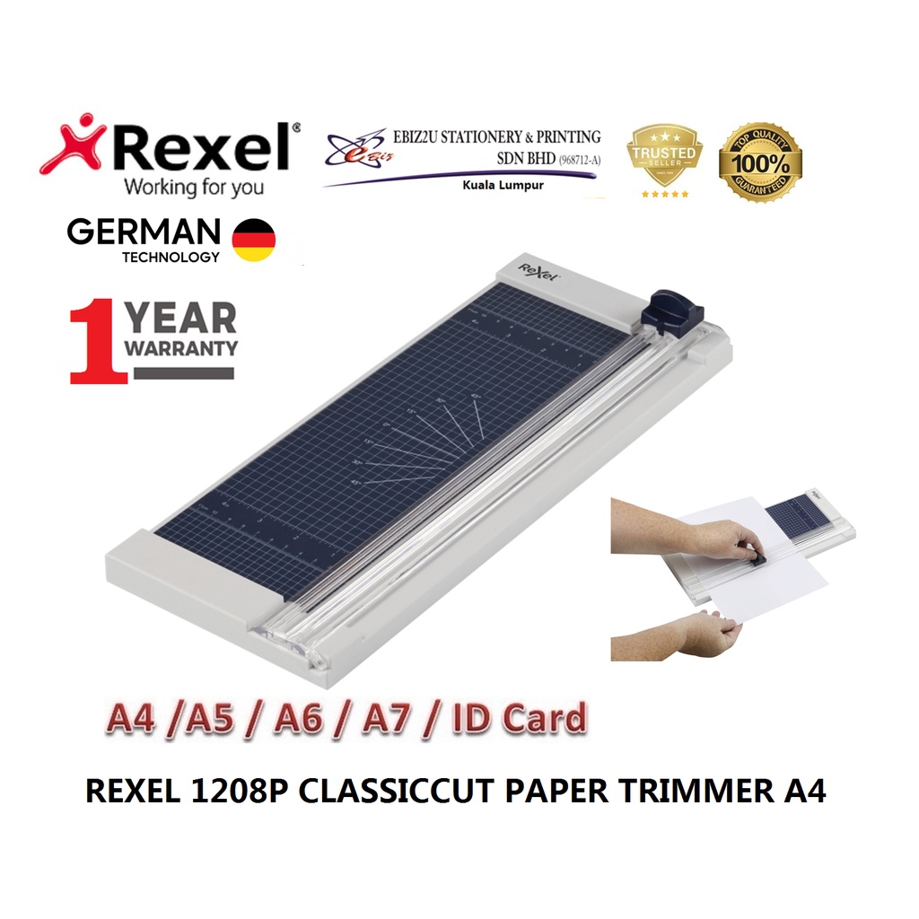 REXEL 1208P CLASSICCUT PAPER TRIMMER A4 - 8 SHEET Paper Cutter, Paper ...