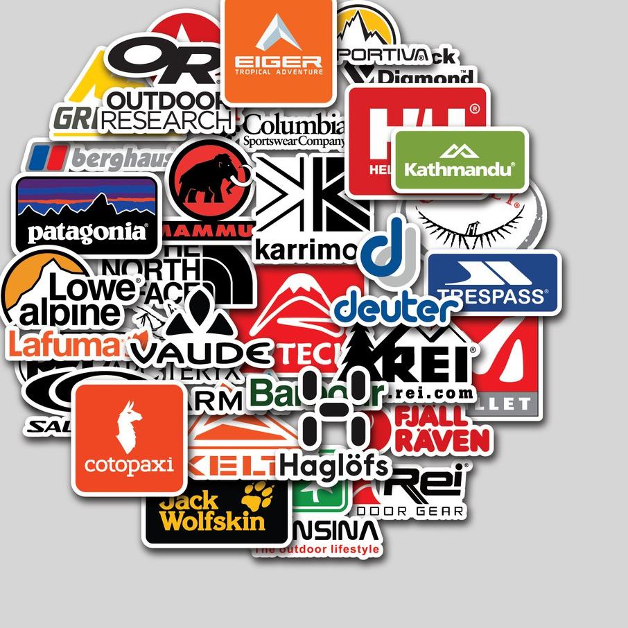 Sticker PACK LOGO BRAND OUTDOOR | Tumbler STICKER | Helmet Suitcase ...