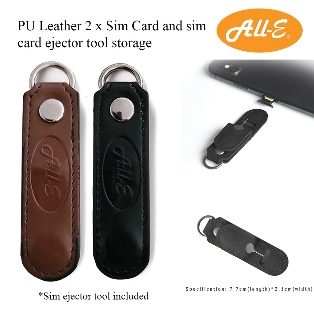 Hand-made Leather 2 x Sim Card and Sim Card Ejector tool storage ...